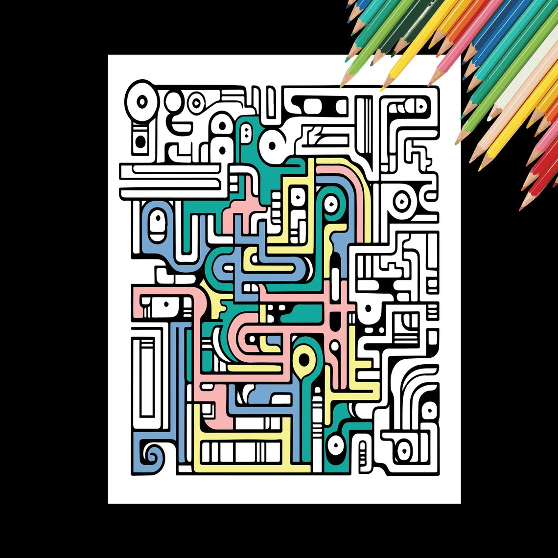 Modular Design Coloring Pages | 50 Printable Coloring Pages | ModulArt ...